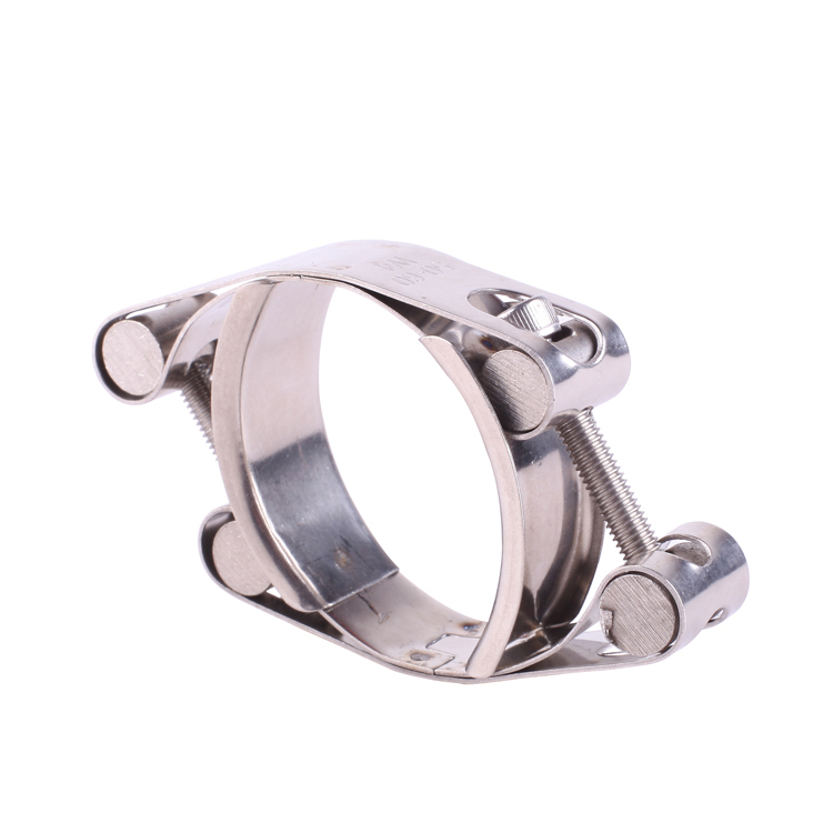 China Stainless Steel High Torque Double Bolt Double Band Pipe Clamp ...