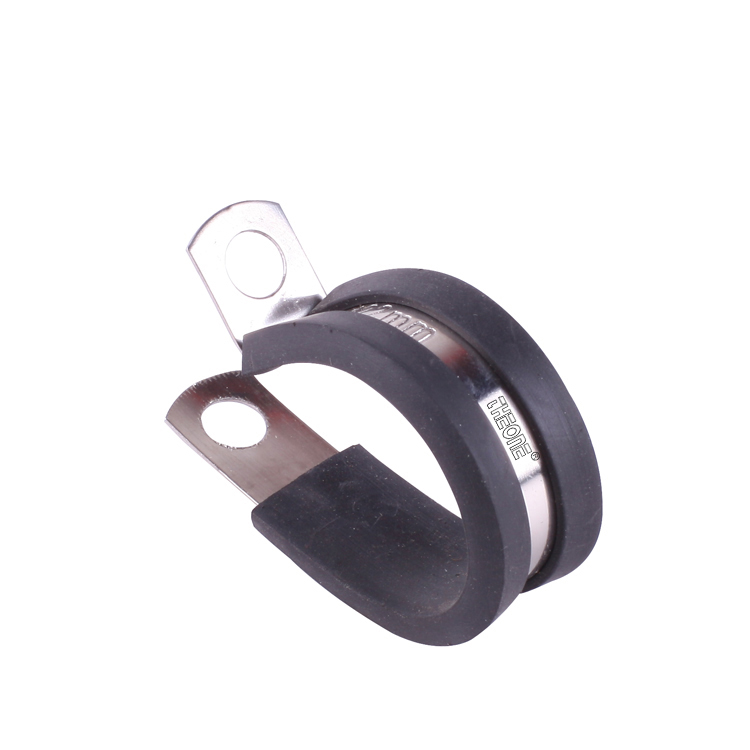 China 15mm Bandwidth SS304 EPDM rubber lined p clip with 6mm hole ...